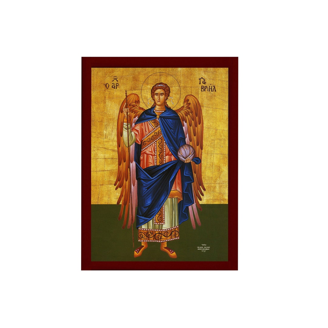 Archangel Gabriel Icon, Handmade Greek Orthodox Icon of St Gabriel ...