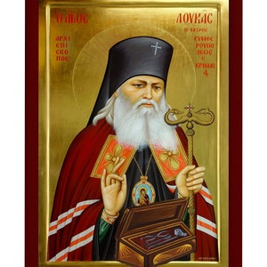 Saint Luke Icon, Handmade Greek Orthodox Icon St Lucas of Crimea ...