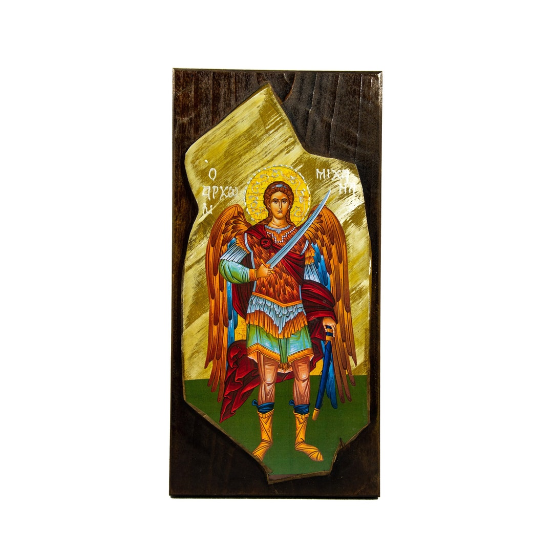 Archangel Michael Icon Handmade Greek Orthodox Icon of St - Etsy