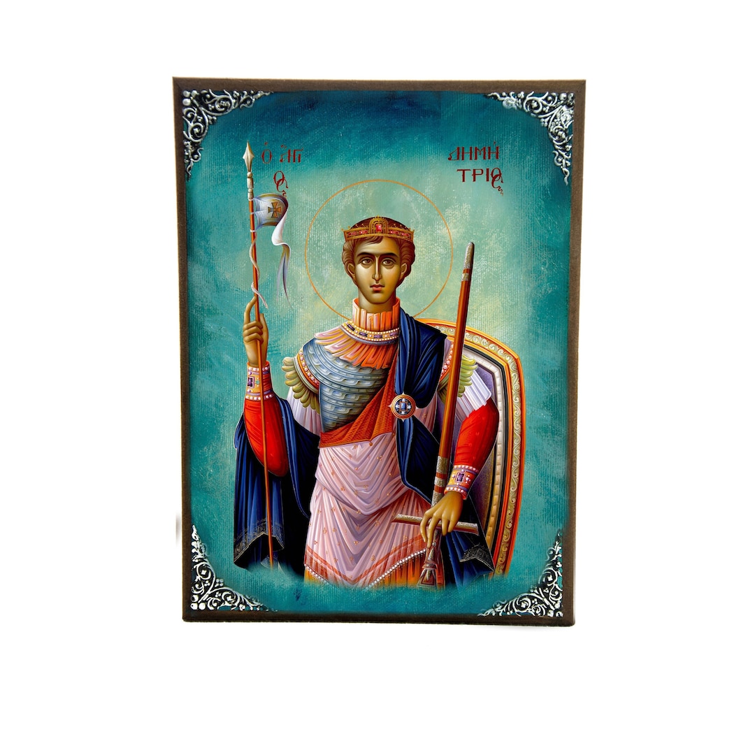 Saint Demetrius Icon Handmade Greek Orthodox Icon of St - Etsy