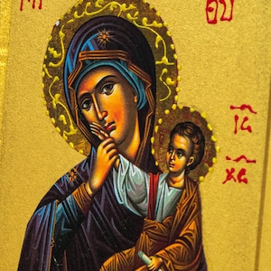 Virgin Mary Icon Panagia Paramythia Handmade Greek Orthodox - Etsy