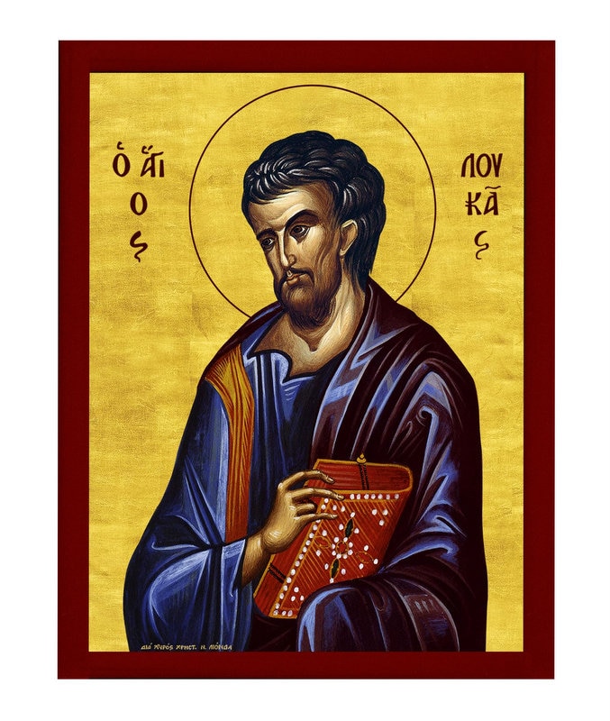 Saint Luke the Apostle Icon Handmade Greek Orthodox Icon of - Etsy
