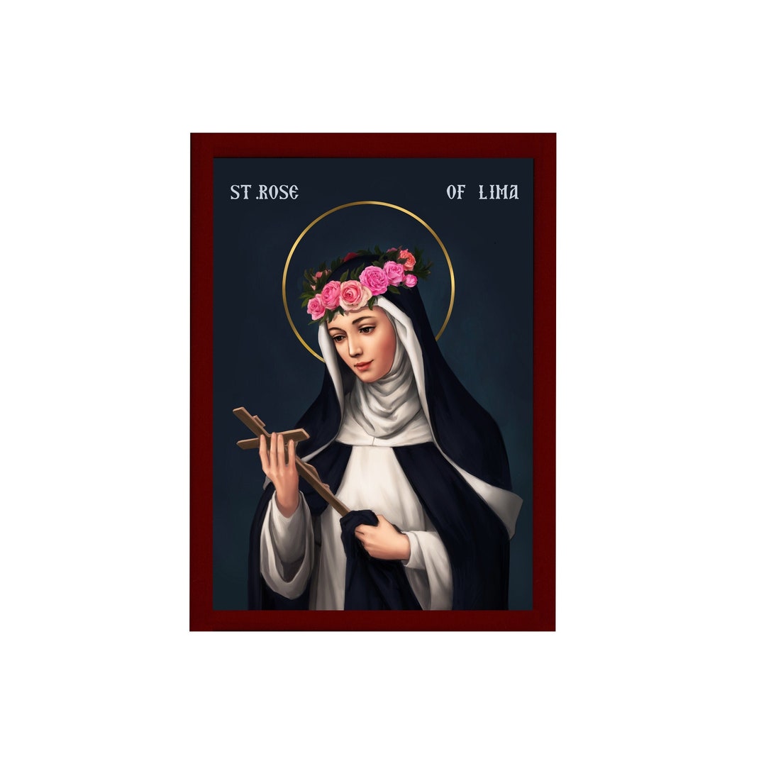 Saint Rose of Lima Icon, Handmade Greek Catholic Orthodox Icon of St ...