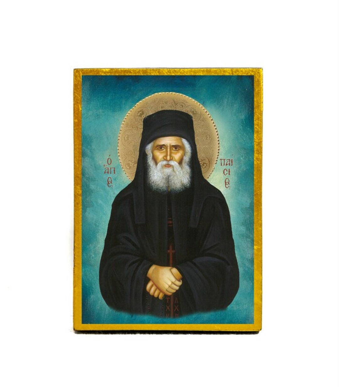 Saint Paisios of Mount Athos Icon, Handmade Greek Orthodox Icon St ...