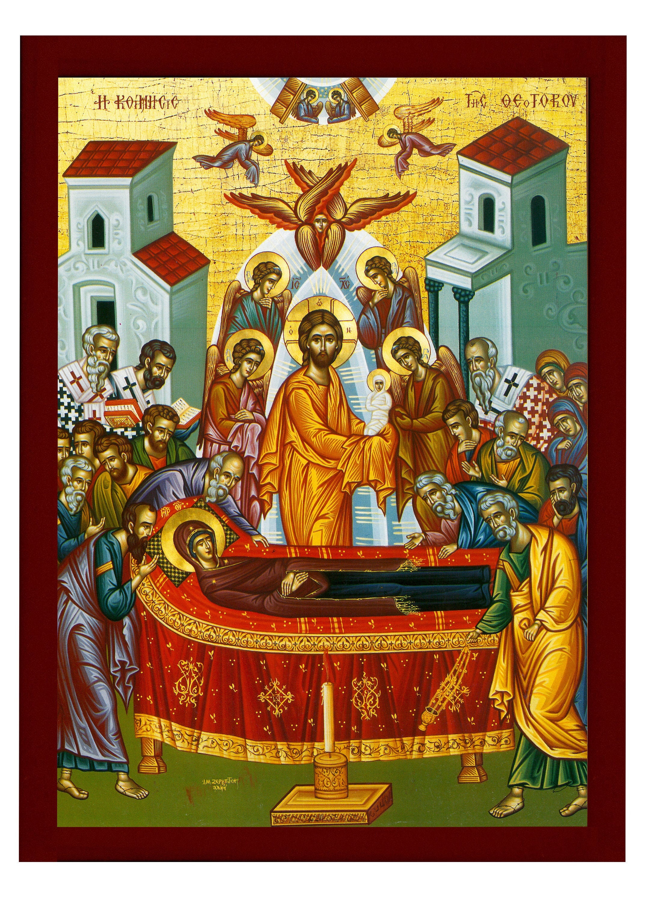 Dormition of Virgin Mary Icon Handmade Greek Orthodox Icon of - Etsy