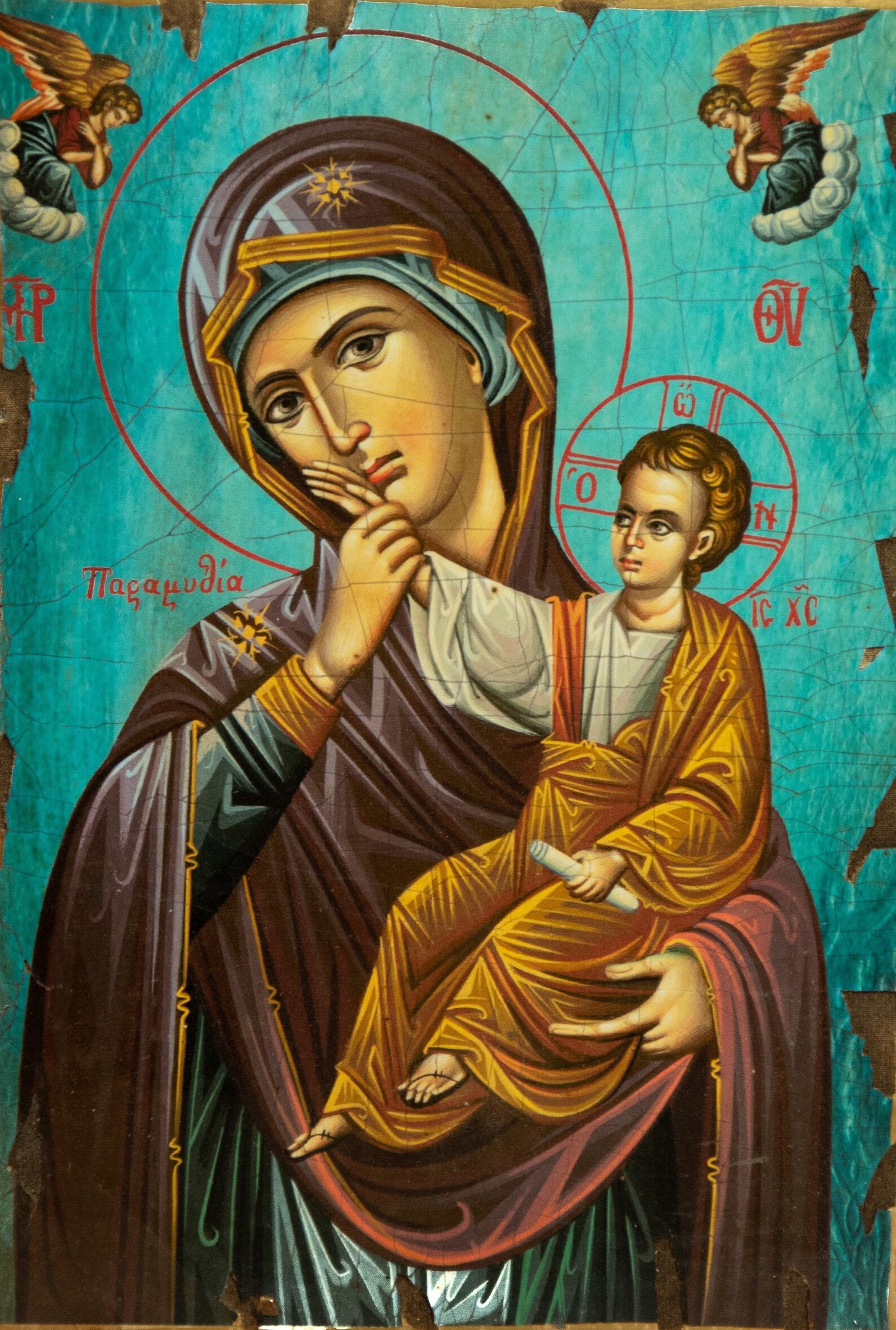 Virgin Mary Icon Paramythia Handmade Greek Orthodox Icon of - Etsy