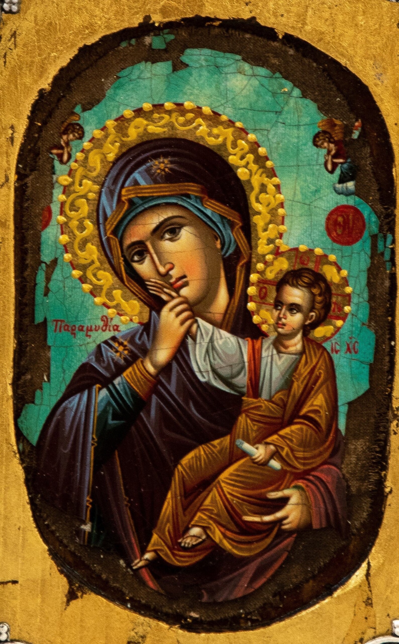 Virgin Mary Icon Handmade Greek Orthodox Icon of Theotokos | Etsy