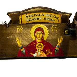 Christian Semantron With Virgin Mary, Handmade Mount Athos Wooden ...
