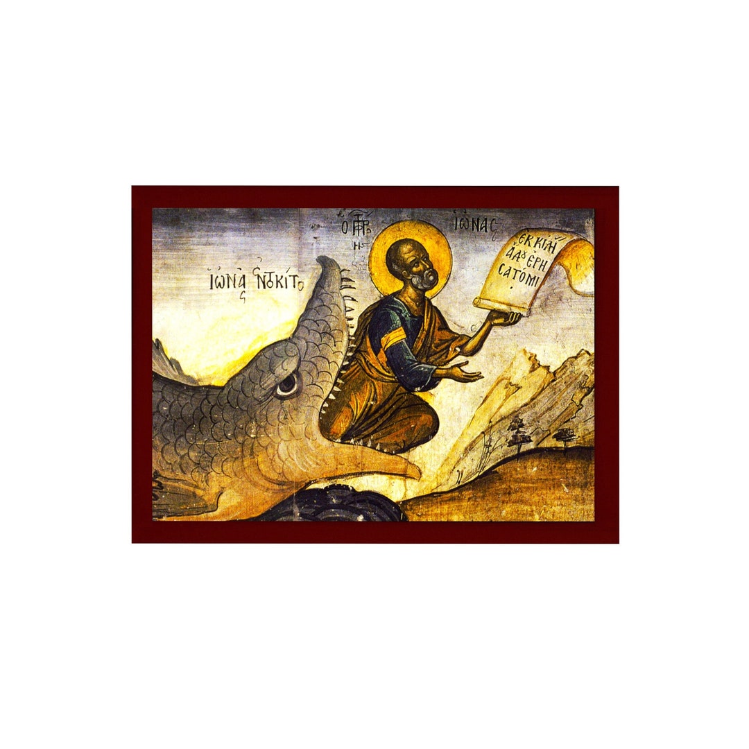 Saint Jonah Icon, Handmade Greek Orthodox Icon St Jonah the Prophet ...