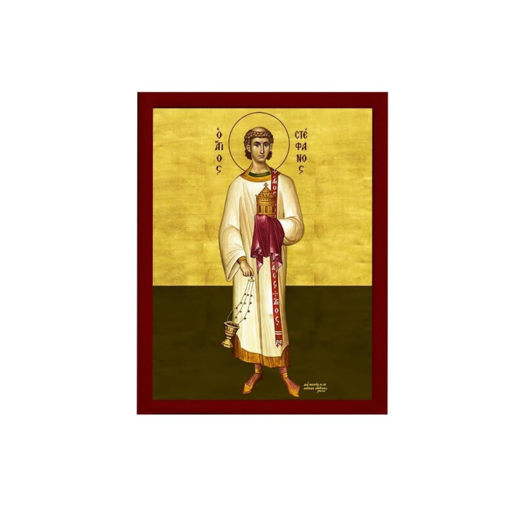 Saint Stephen Icon, Handmade Greek Orthodox Icon St Stephanos the ...