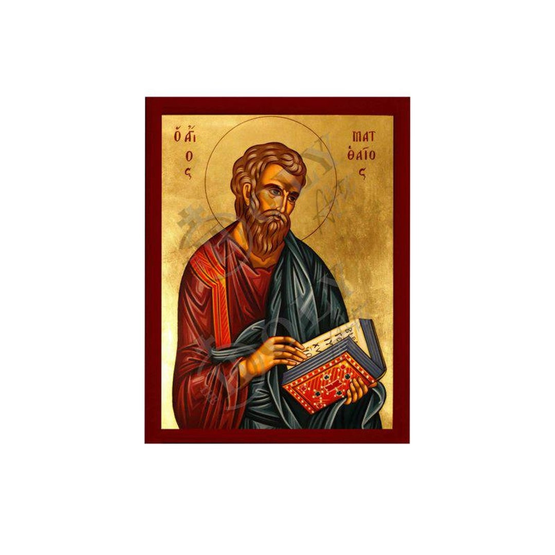 Saint Matthew the Apostle Icon, Handmade Greek Orthodox Icon of Apostle ...