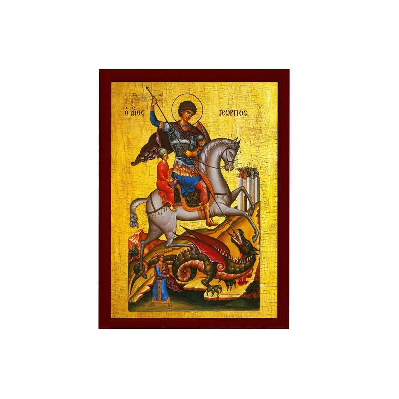 Saint George Icon Handmade Greek Orthodox Icon of St George - Etsy