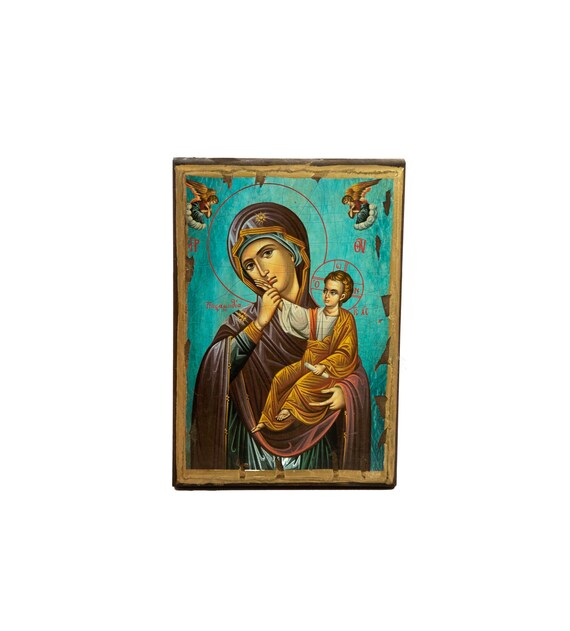 Virgin Mary Icon Paramythia Handmade Greek Orthodox Icon of | Etsy