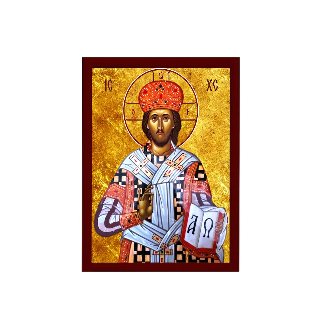 Jesus Christ Icon, the Great High Priest Handmade Greek Orthodox Icon ...