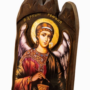 Archangel Raphael Icon, Handmade Greek Orthodox Icon, Byzantine Art ...
