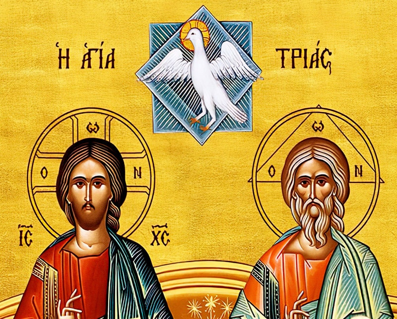 The Holy Trinity Icon Jesus Christ Handmade Greek Orthodox - Etsy