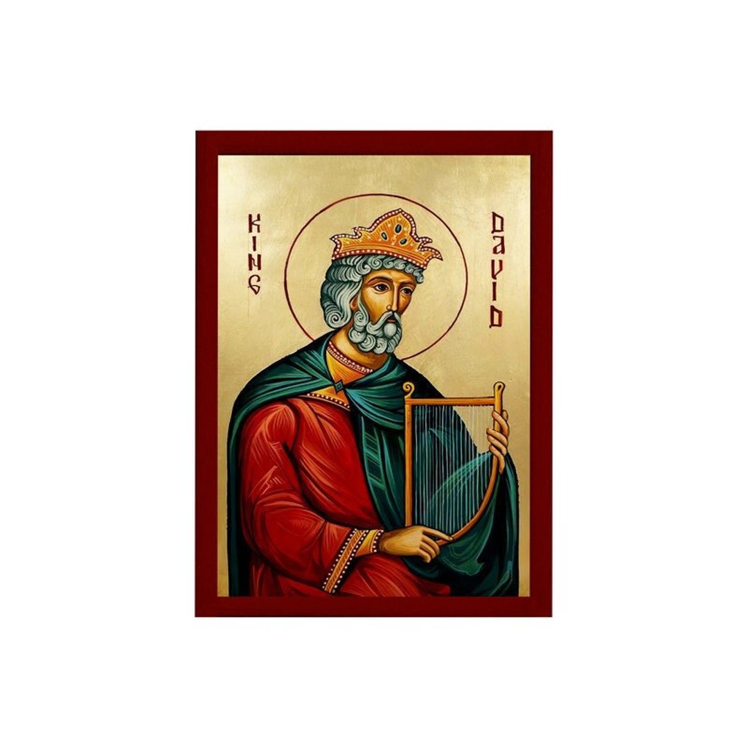 Saint King David Icon, Handmade Greek Orthodox Icon St King David ...