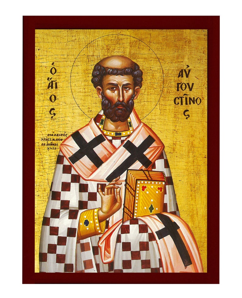 Saint Augustine Icon Handmade Greek Orthodox Icon St | Etsy