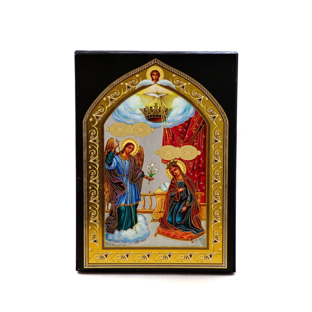 The Annunciation Virgin Mary Icon, Greek Orthodox Icon, Mother of God ...
