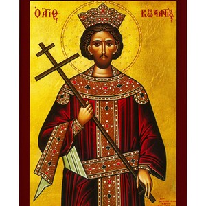 Saint Constantine Icon the Great, Handmade Greek Orthodox Icon of St ...