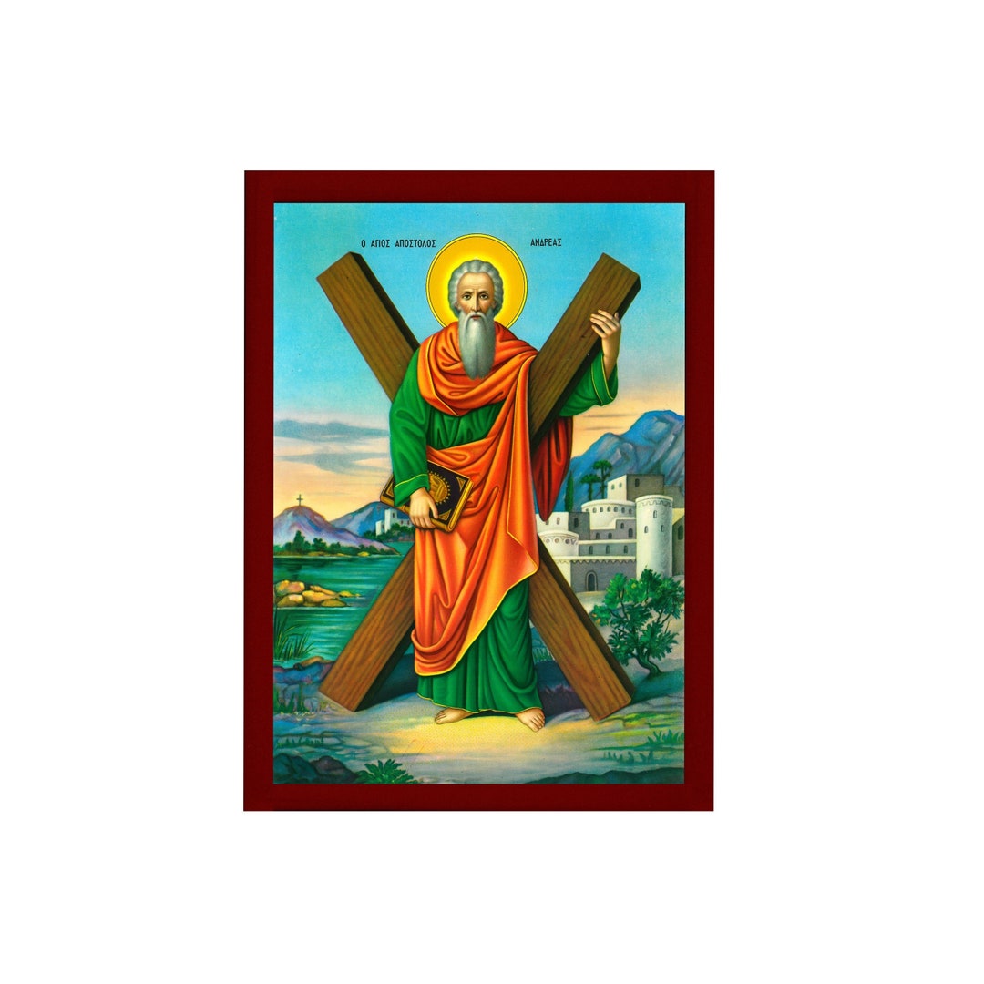 Saint Andrew Icon the Apostle, Handmade Greek Orthodox Icon of St ...