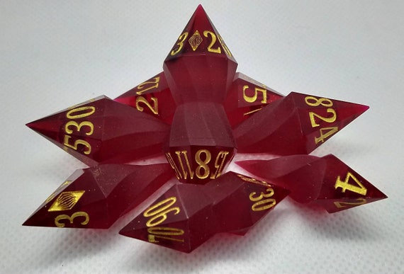 Red 7pc Spiral Dice Set | Etsy
