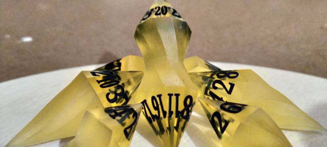 Yellow Spiral 7pc Fantasy Dice Set - Etsy