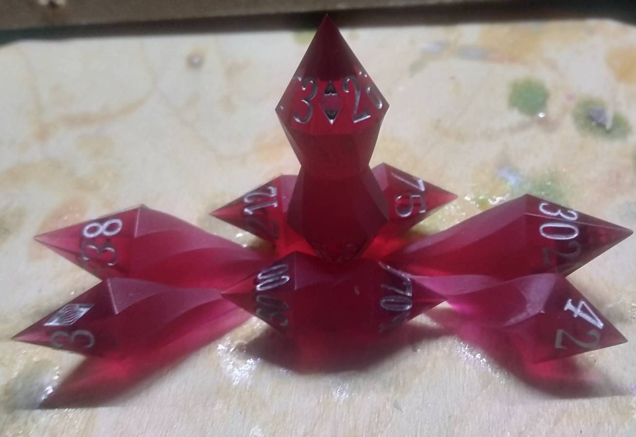 Red 7pc Spiral Dice Set - Etsy