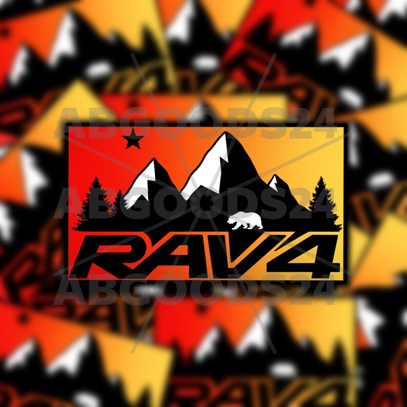 Toyota RAV4 Sticker, Toyota RAV4 Tri-color Sticker, RAV4 Sticker ...