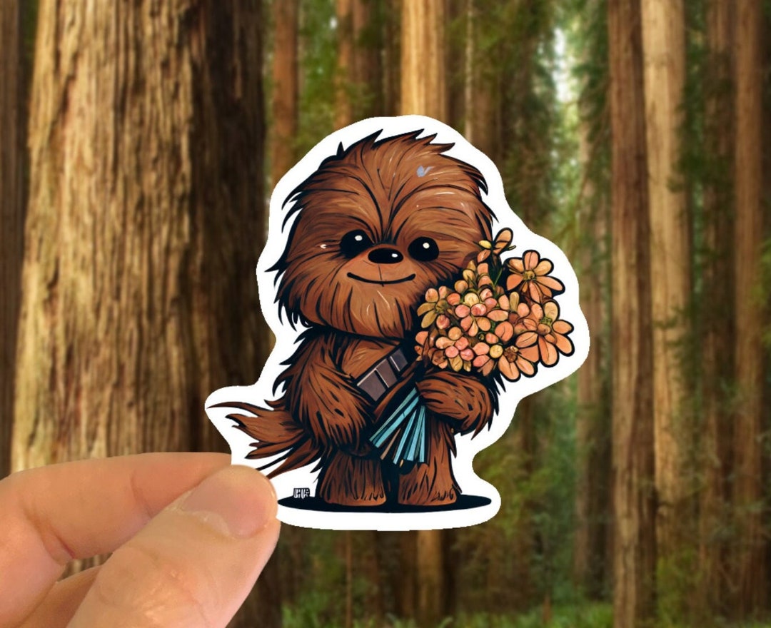 Cute, Chewbacca, Flowers, Sticker, Stickers, Star Wars, Wookie, - Etsy