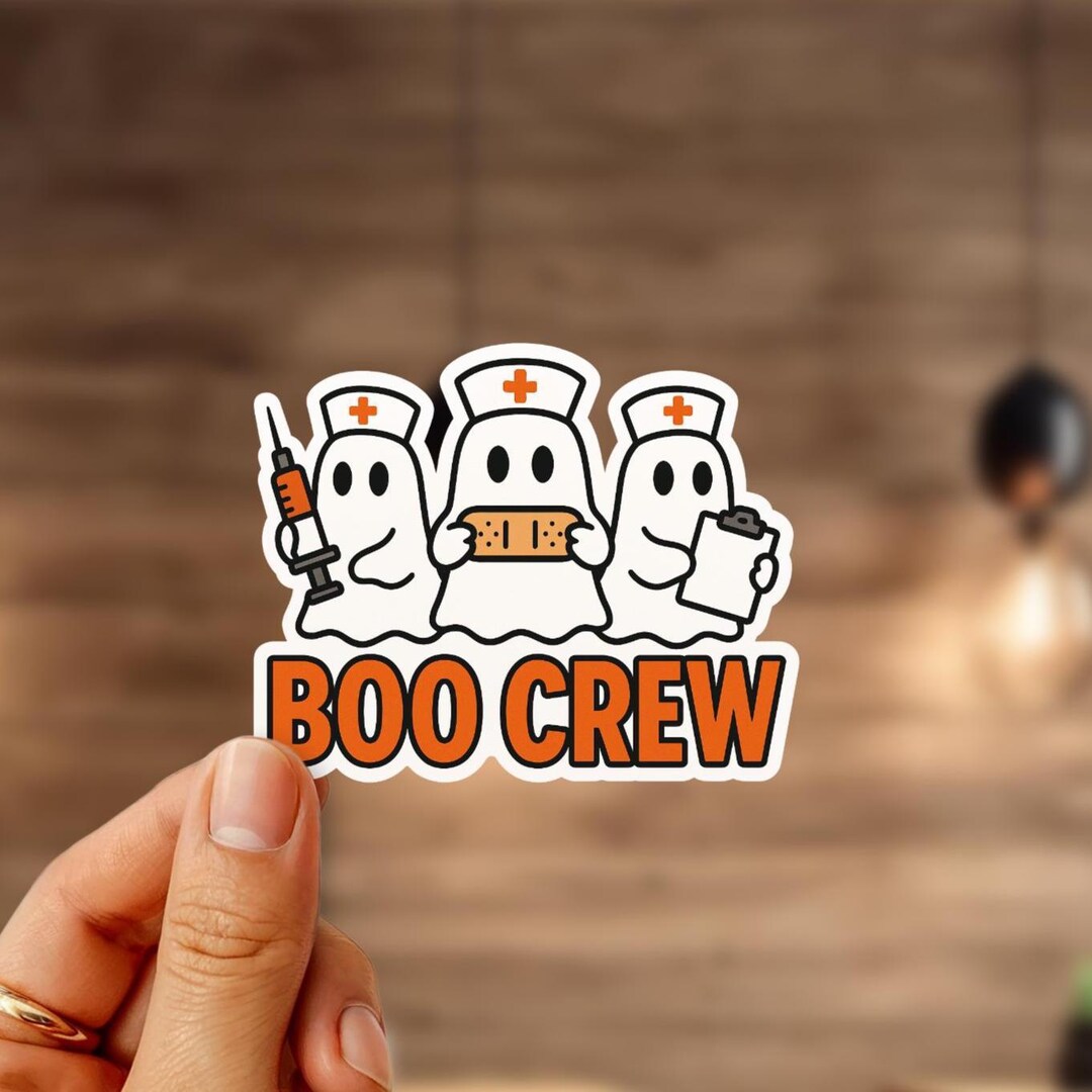 Boo Crew Nurse Sticker – Funny Halloween Ghost Nurse Sticker for Rns ...