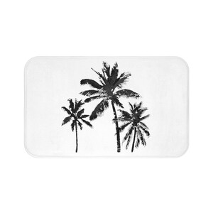 Palm Tree Bath Mat Beach Decor Coastal Decor Beach Bath Rug - Etsy