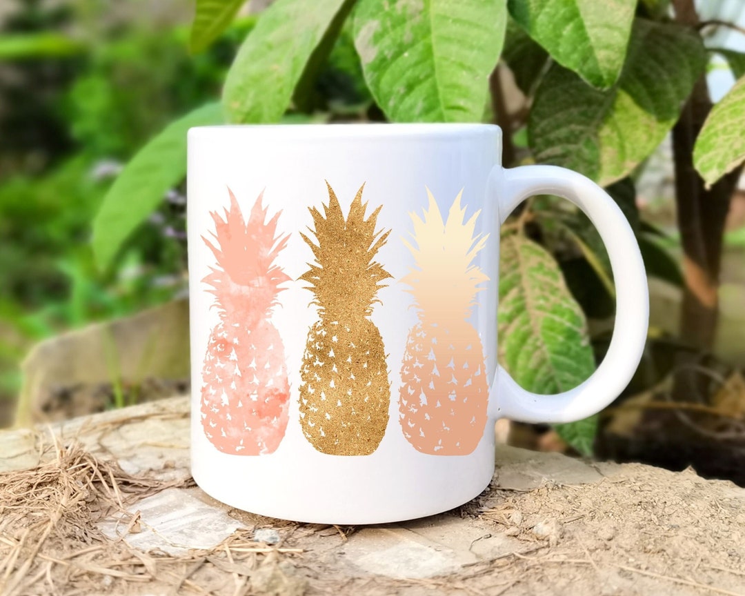 Pineapple Mug, Pineapple Coffee Mug, Pineapple Gift, Coastal Decor, Pineapple Coffee Cup ...