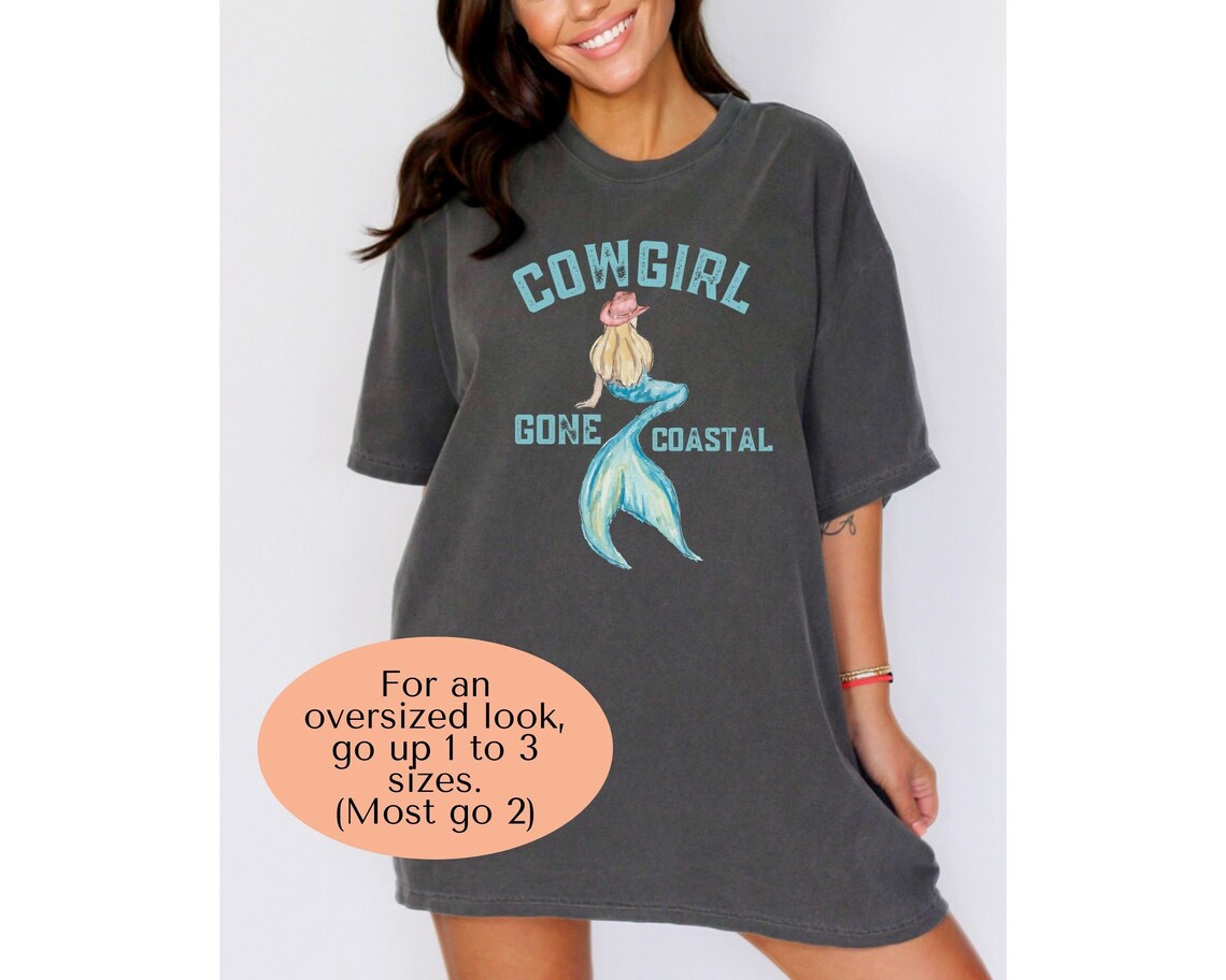 Cowgirl Beach Shirt Comfort Colors Summer Shirt Coastal Tshirt Cowgirl ...
