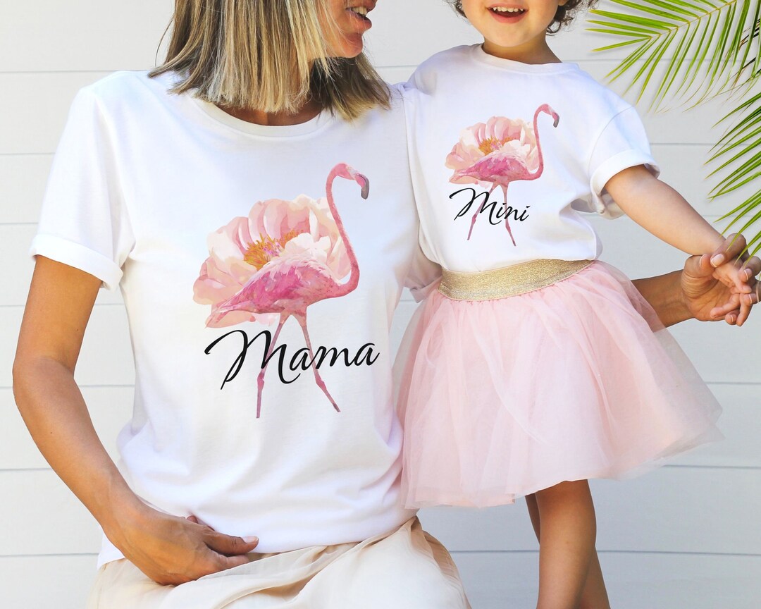 Flamingo Mama, Mommy N Me, Beach Mommy and Me, Mommy and Me Shirts Girl ...