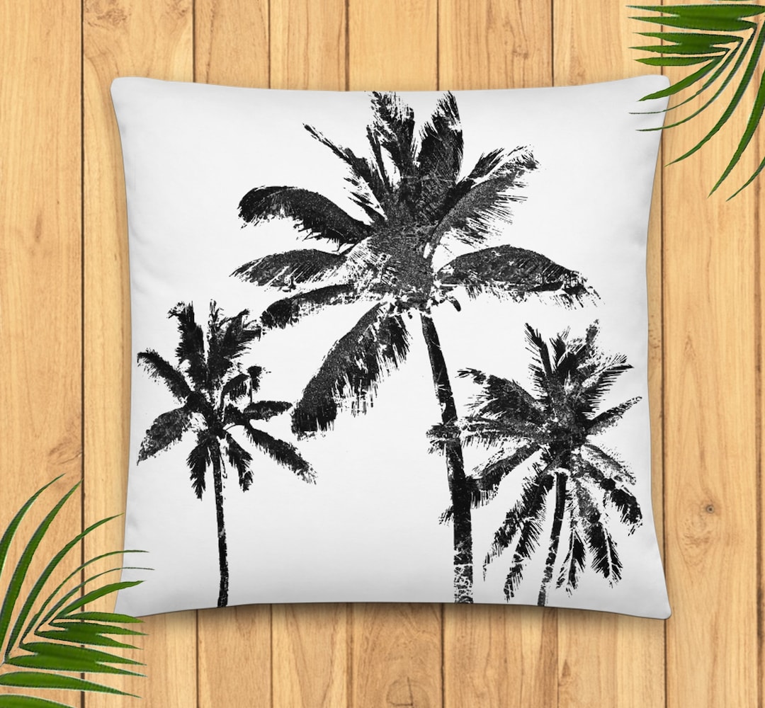 Palm Tree Pillow Cover, Coastal Pillow Cover, Palm Tree Decor, Throw ...