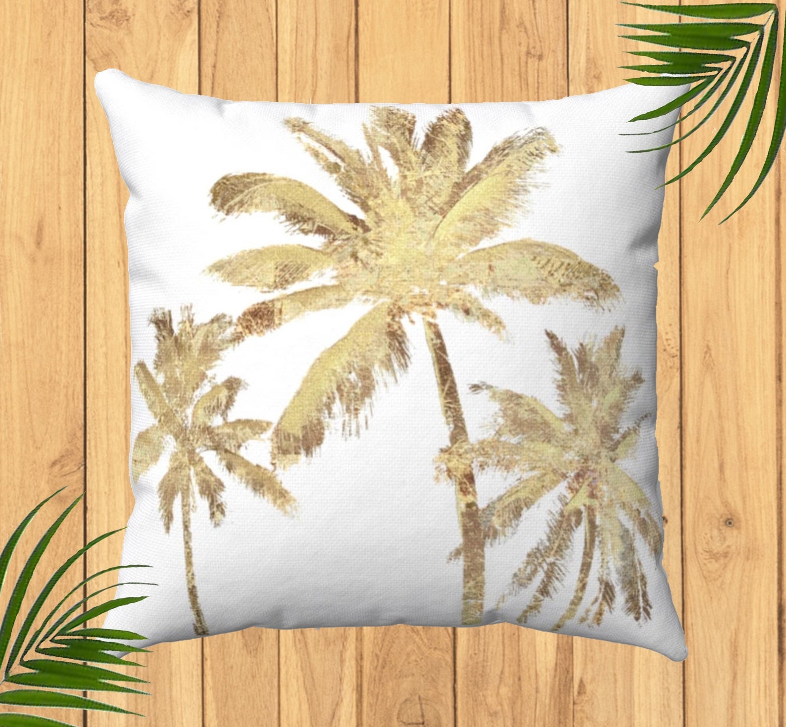 Palm Tree Pillow Cover Beach Decor Beach Print Coastal - Etsy