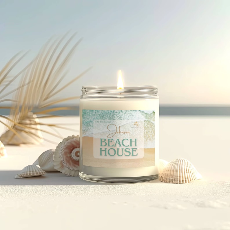 Beach House Candle Custom Ocean Candle Beach House Decor Personalized ...