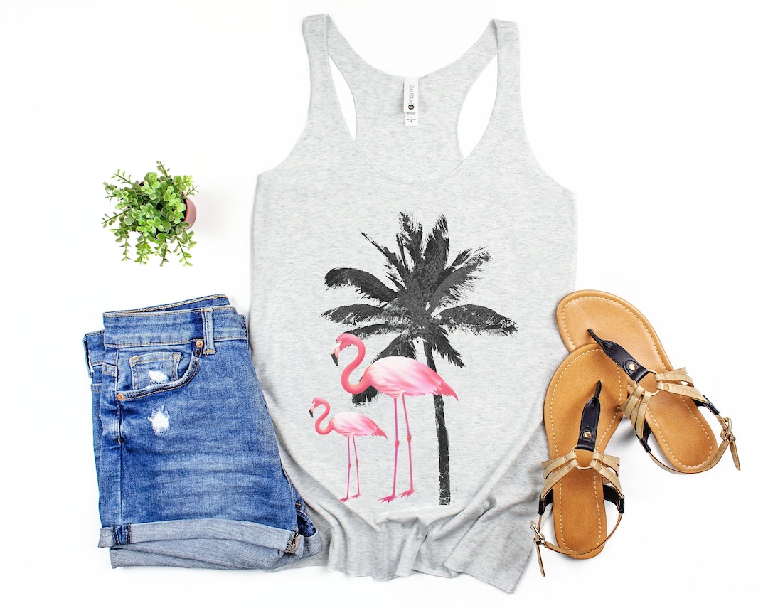Flamingo Shirt, Pink Flamingo Tank Top Tri-blend, Gift for Flamingo ...