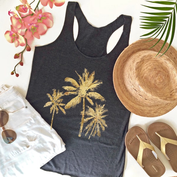 Palm Tree Tank Top - Etsy