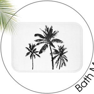 Palm Tree Bath Mat Beach Decor Coastal Decor Beach Bath Rug - Etsy