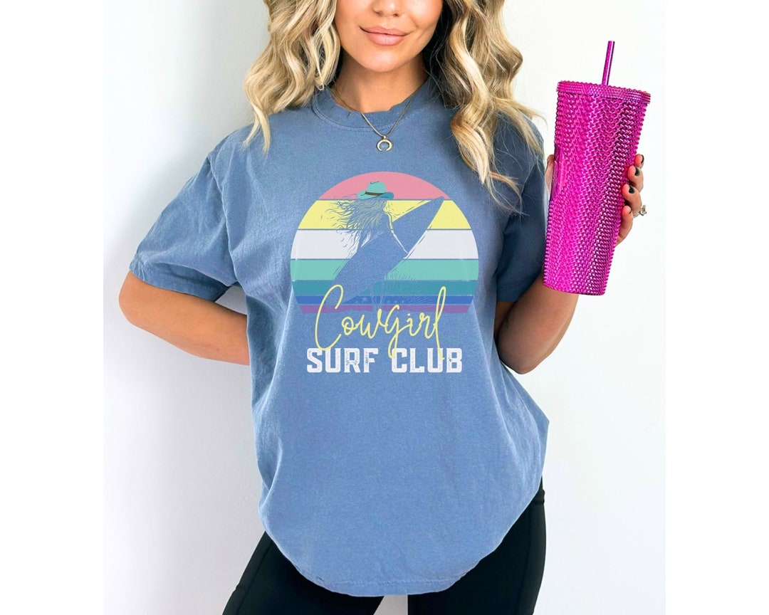 Cowgirl Surf Club, Cowgirl Beach Shirt, Comfort Colors Summer Shirt, Cowgirl Aesthetic, Summer ...