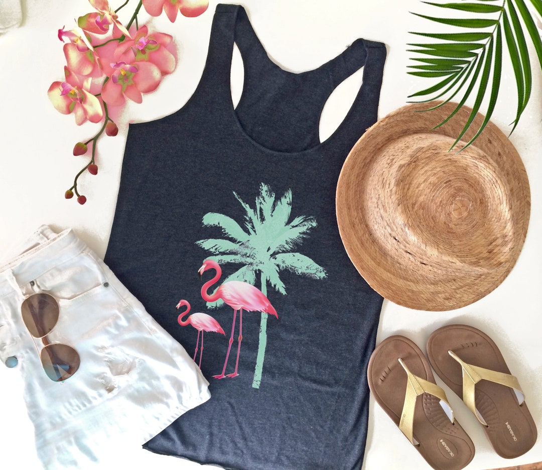 Flamingo Shirt, Pink Flamingo Triblend Tank Top, Gift for Flamingo ...