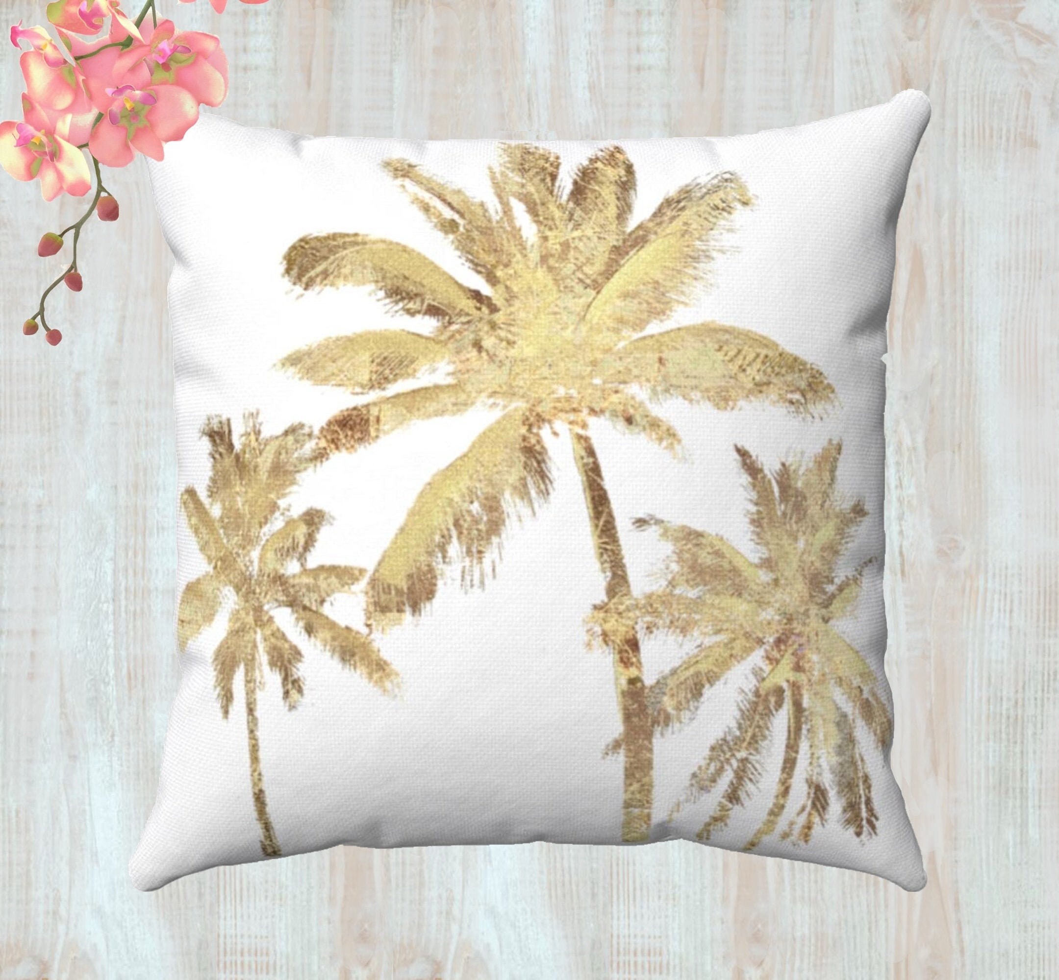 Palm Tree Pillow Cover Beach Decor Beach Print Coastal | Etsy