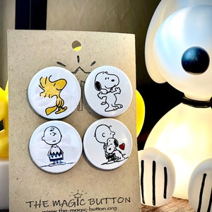 Peanuts Snoopy Charlie Brown 1.25 4 Pack Button Pin - Etsy