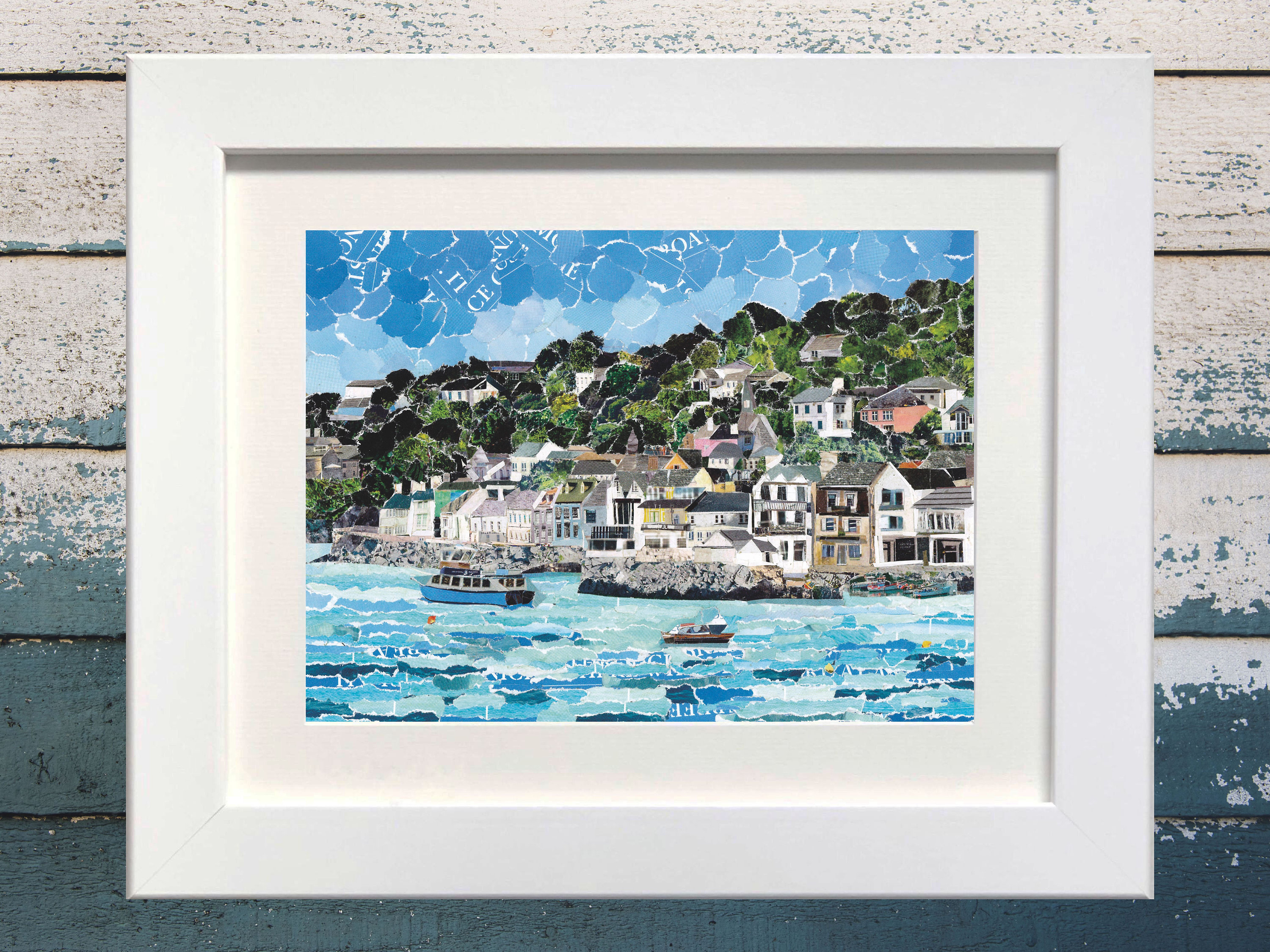 St Mawes, Cornwall, Paper Collage Art, Junk Mail Art. - Etsy
