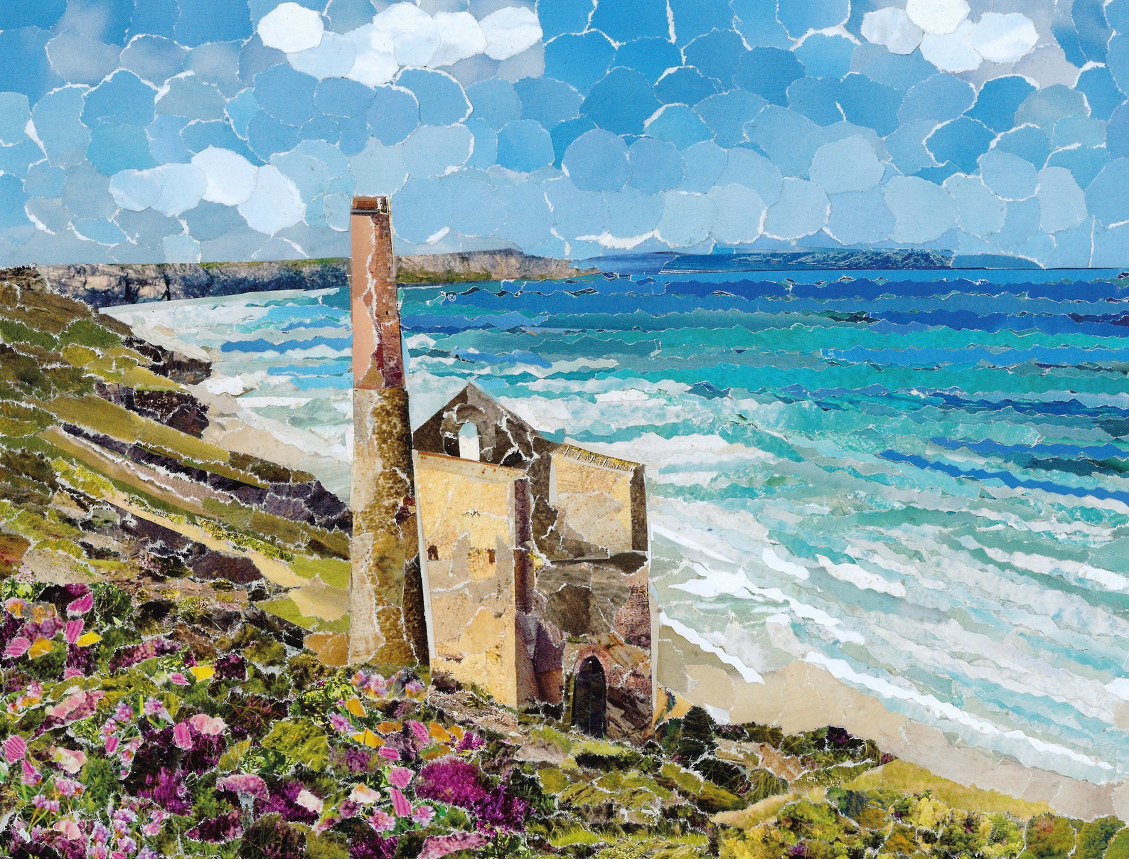 Cornwall Cards Blank Greeting Cards Paper Collage Art - Etsy UK