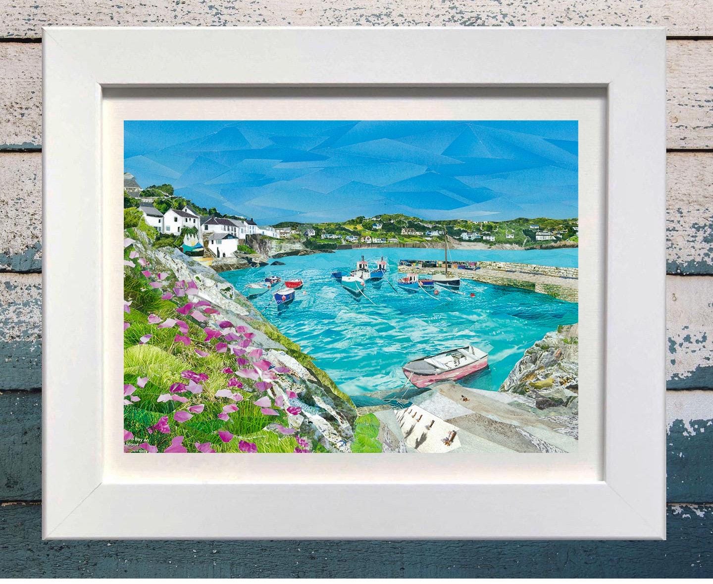 Coverack Harbour, Cornwall, Art Print, Collage - Etsy