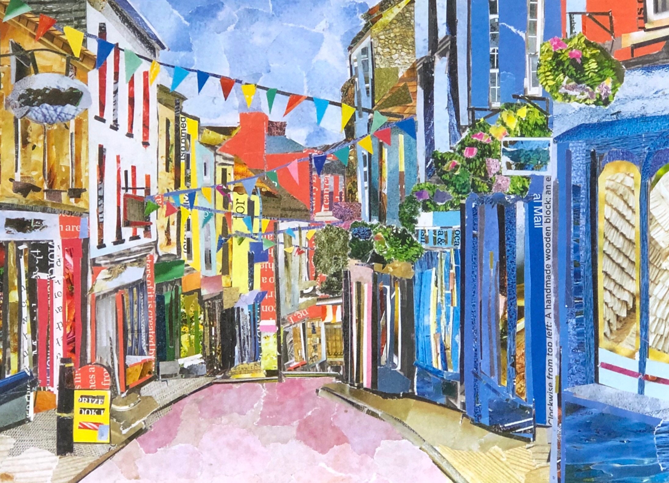 Falmouth High Street Cornwall Paper Collage Art Mixed | Etsy