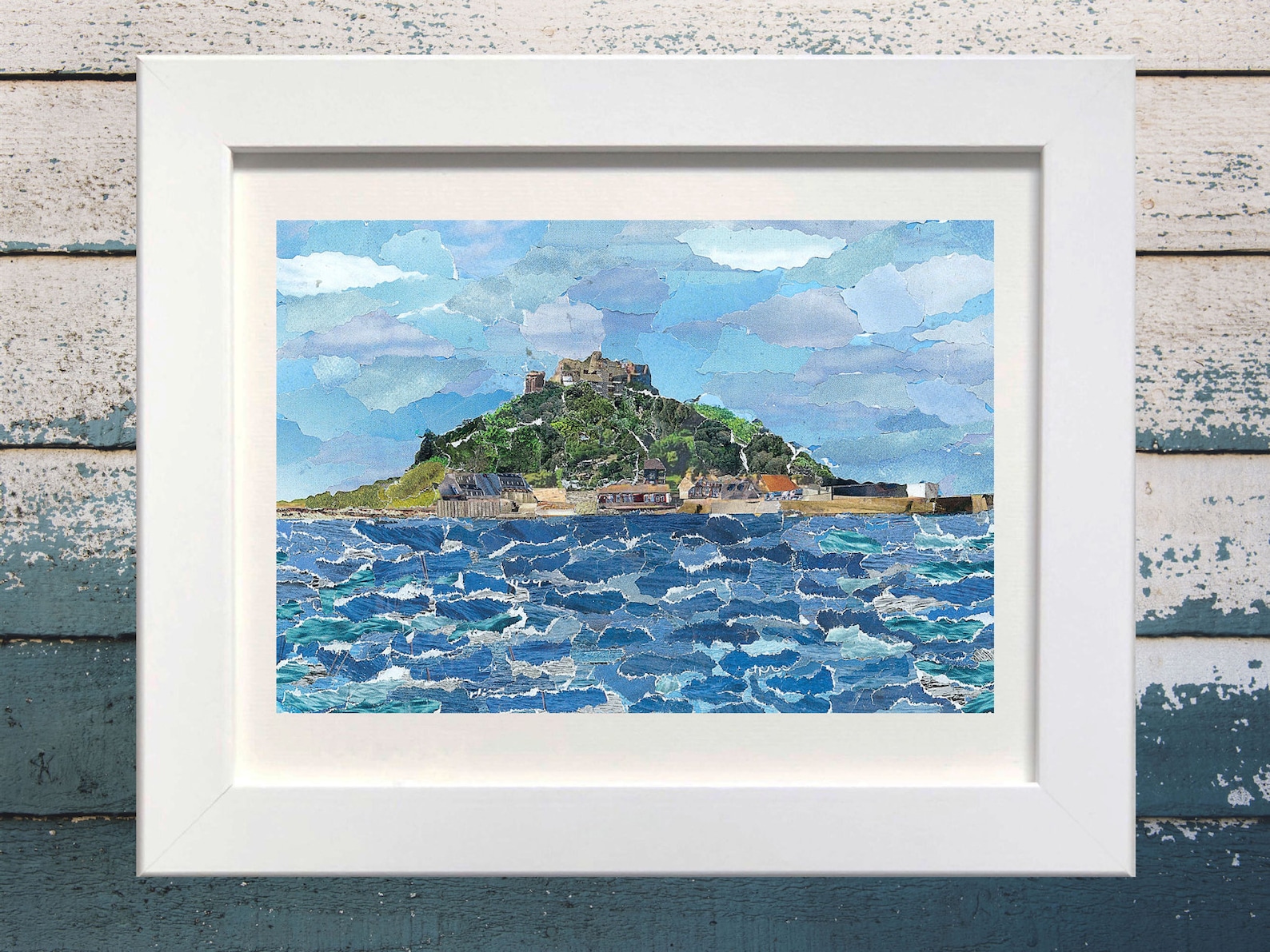 St Michael’s Mount, Cornwall, Paper Collage Print, Junk Mail Art - Etsy UK